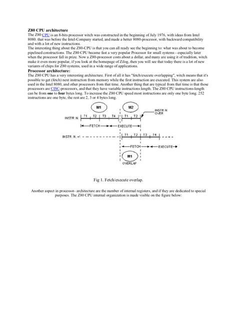 z80 cpu architecture pdf instruction set central processing unit