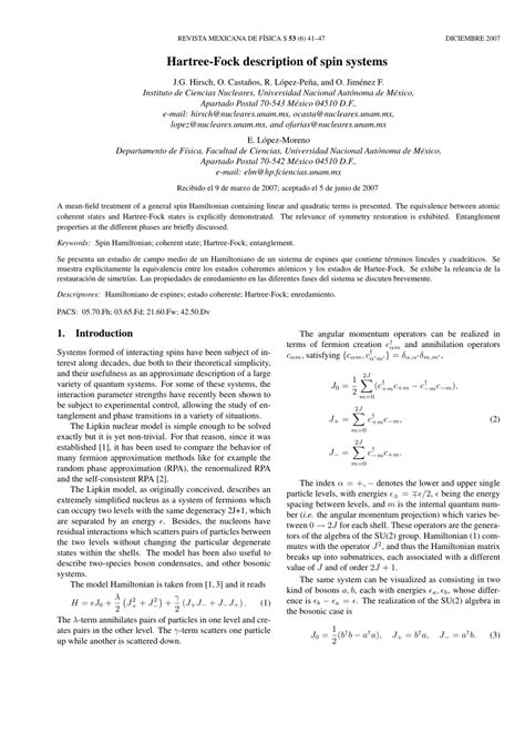 Pdf Hartree Fock Description Of Spin Systems