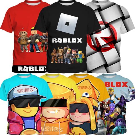 เสื้อยืดแขนสั้น พิมพ์ลายการ์ตูน Roblox สําหรับเด็กผู้ชาย อายุ 3 13 ปี