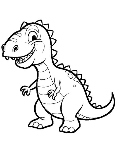 Desenhos De Um Dinossauro Engraçado Para Colorir E Imprimir
