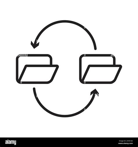 Synchronization Icon Black Line Art Vector In Black And White Outline