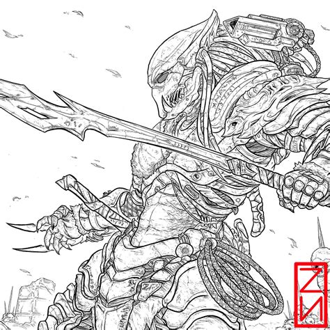 Predator Yautja Illustration Nin Stark On Artstation At