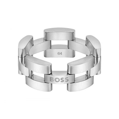 Mens Stainless Steel Sway Ring Large Jewellery From Hillier Jewellers Uk