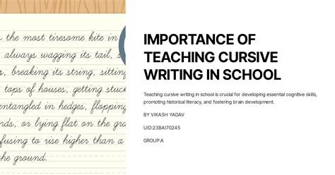 IMPORTANCE OF TEACHING CURSIVE WRITING IN SCHOOL