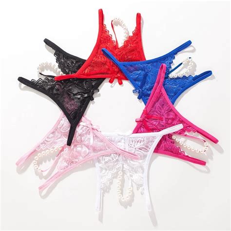 Luxurious Lace And Pearl Intimate Thongs Elegant And Alluring Etsy