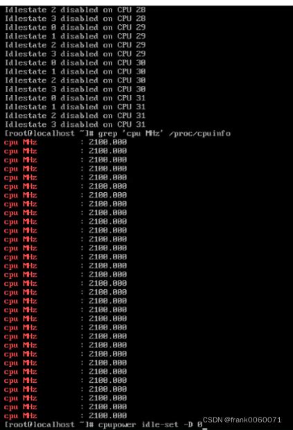 Centos75 Centos76 设置cpu主频cpupower Idle Set D 0 Csdn博客