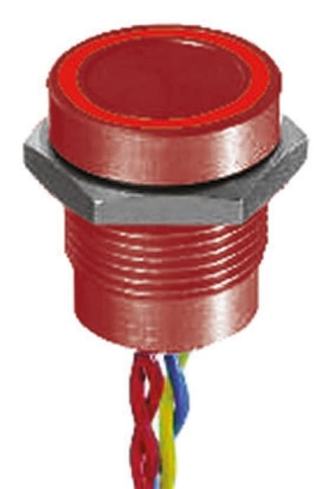 Pbar1af2000a0s Apem Apem Illuminated Piezo Switch Momentary Pulse Spst Ip68 Through Hole