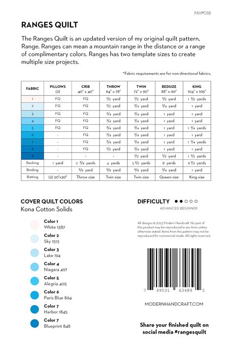 Ranges Quilt Printed Pattern Modernhandcraft