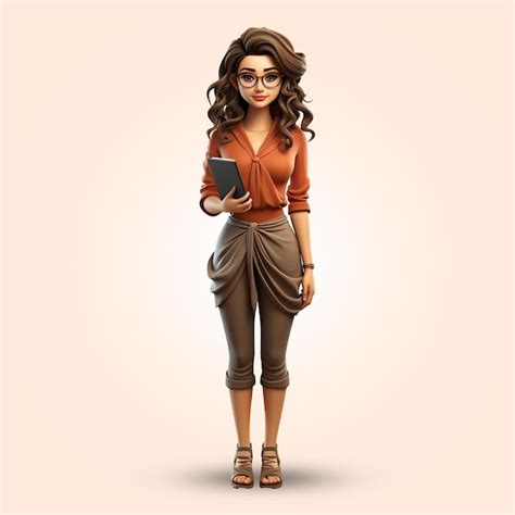 Premium Psd 3d Render Of A Female Teacher 3d Character Of A Teacher