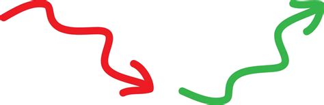 Graph Going Up And Down Sign With Green And Red Arrows Vector Flat Design Vector Illustration