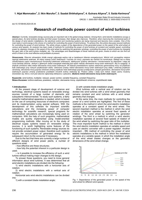 Pdf Research Of Methods Power Control Of Wind Turbines