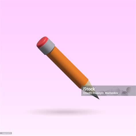 연필 격리 3d 아이콘입니다 노란 연필 3d 벡터 그림입니다 교육에 대한 스톡 벡터 아트 및 기타 이미지 교육 디자인