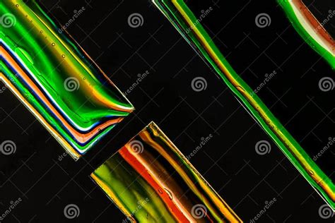 Abstract Colorful Glass Fusing Patterns Over Black Background Stock