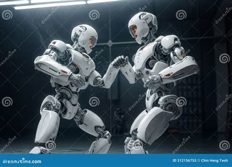 Fighting 3d Humanoid Icon Royalty Free Cartoon