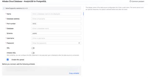 How To Add Alibaba Cloud Analyticdbforpostgresql Data Source Quick Bi