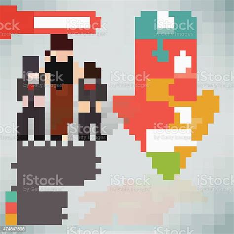 Arrow Puzzle Businessman Infographic On Clean Background Vector Stock