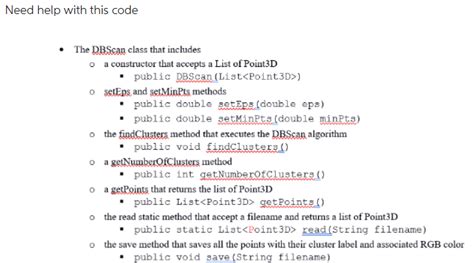 Solved The Dbscan Class That Includes A Constructor That