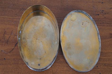 Antique 1780 Mottahedeh G Mills Tunbridge Oval Brass Tobacco Snuff Box