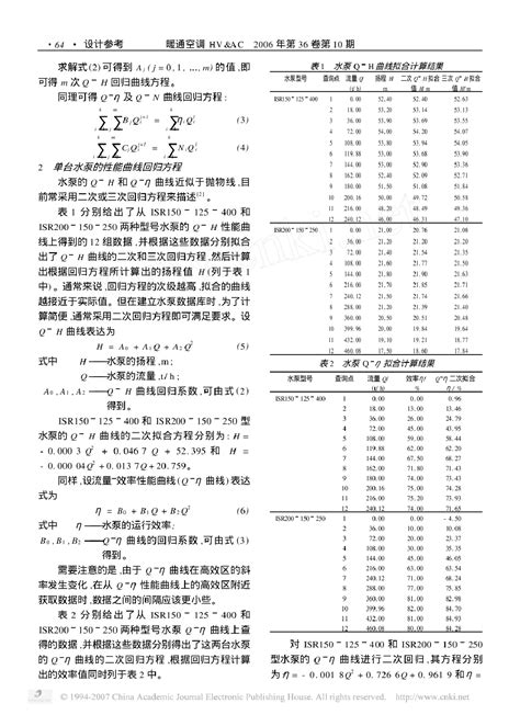 水泵性能曲线方程研究 暖通 土木在线