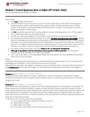 Module 1 Tutorial Questions Pdf Professional Development INFO3008