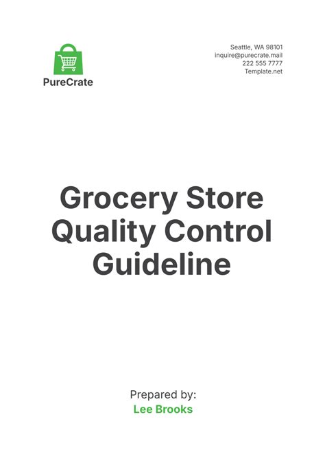 Free Grocery Store Quality Control Guideline Template To Edit Online