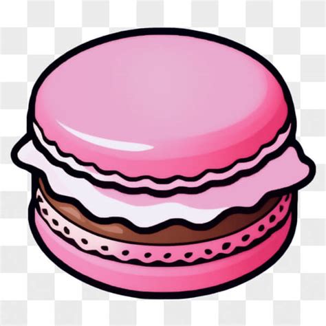 Download Delicious Pink Macaron With White Frosting Cartoons Online