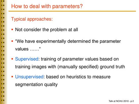 Ppt Exploring The Parameter Space Of Image Segmentation Algorithms