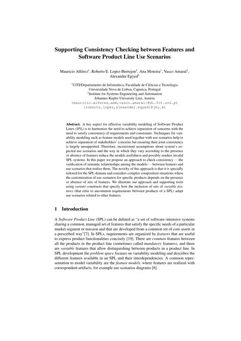 pdf supporting consistency checking between features and software
