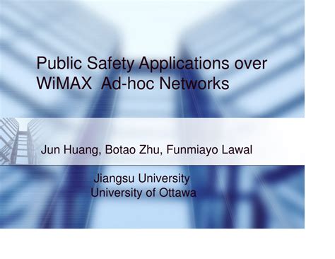 pdf public safety applications over wimax ad hoc networks