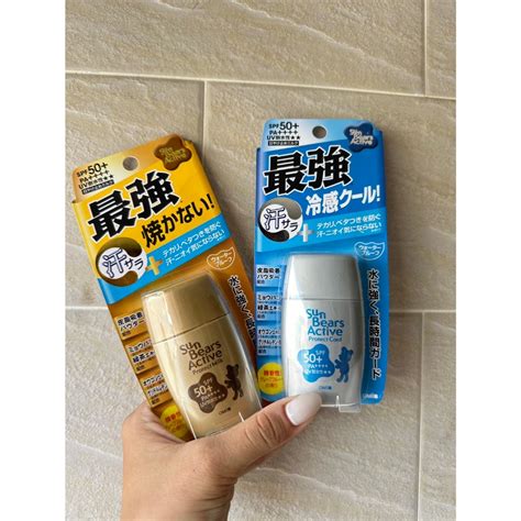 連線中 日本 近江兄弟 小熊 防曬 30g Spf50pa 藍涼感 金一般）防曬 超強冷感 防水 蝦皮購物
