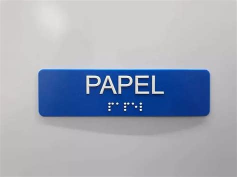 10 Pçs Placa Indicativa Lixo Reciclável Braille Relevo