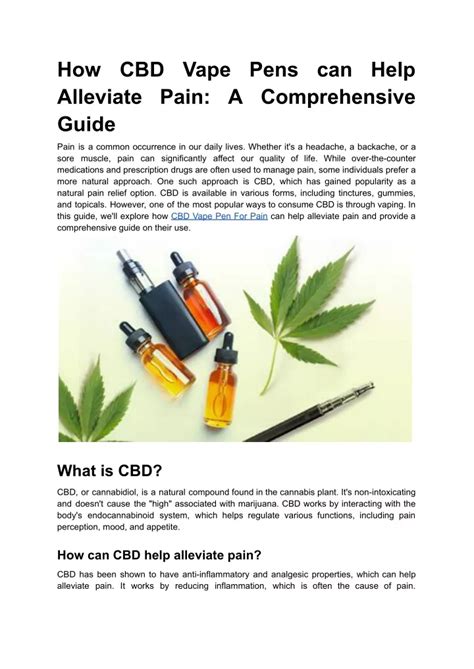 Ppt How Cbd Vape Pens Can Help Alleviate Pain A Comprehensive Guide