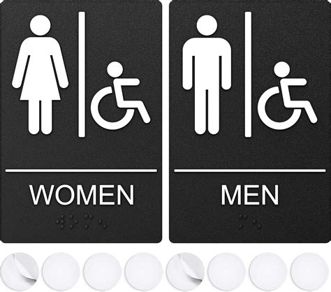 Assured Signs Unisex Bathroom Signs 9 By 6 Ada