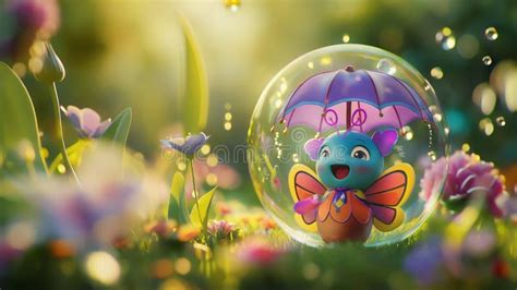 Lovely Butterfly Doll Inside The Bubble Stock Image Image Of Funny