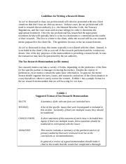 Tax Assignment 1 Memo Guidelines Docx Guidelines For Writing A Research Memo As We Ve