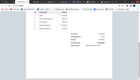 Salary Slip Table Erpnext Forum