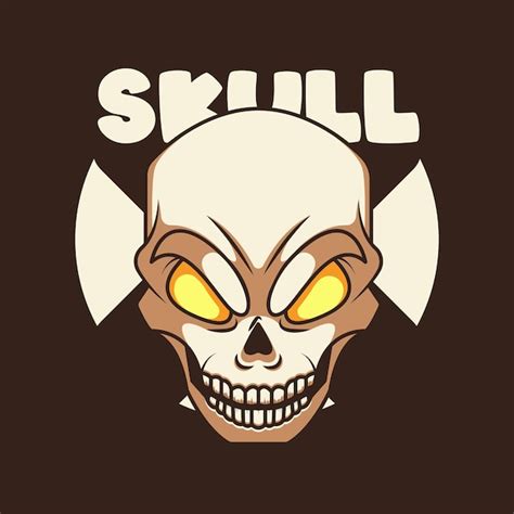 Premium Vector Skull Head Bone Cartoon Style Vector Illustration