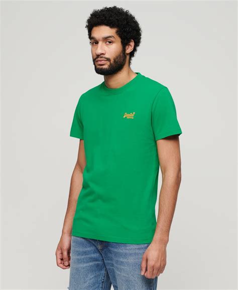 Mens Organic Cotton Essential Logo T Shirt In Drop Kick Green
