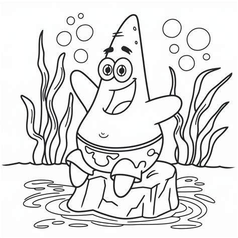 Patrick Star Coloring Pages Coloringlib