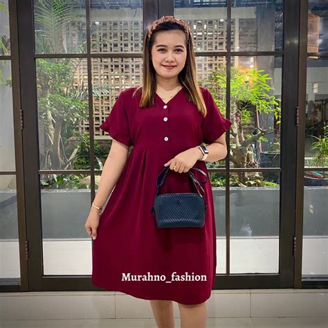 Jual Hana Inara Dress Midi Dress Crinkle Airflow Busui Casual Wanita