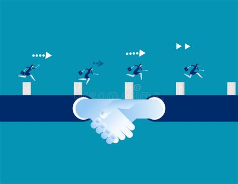 Business People And Partners Conquering Adversity Concept Business