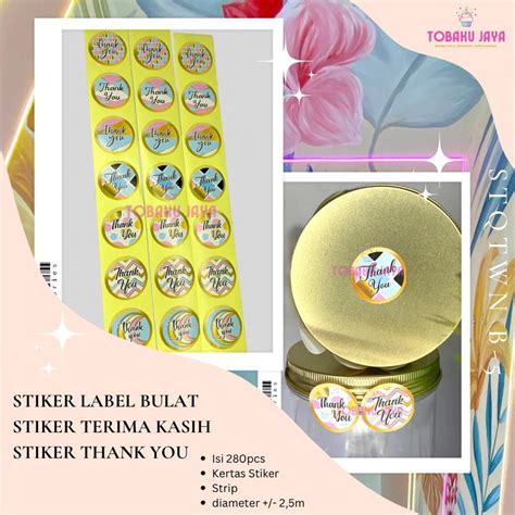 Jual Sticker Label Thank You Sticker Ucapan Terima Kasih Isi 280 Pcs