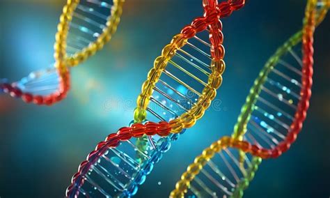 Glistening Dna Strand In Vivid Colors Ai Generated Stock Image Image Of Glittering Colors