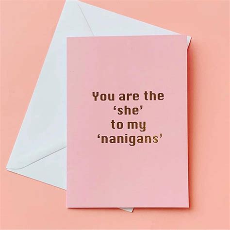 Sassy She To My Nanigans Blank Greetings Card By By Heather Filby