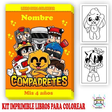 Librito Para Colorear Imprimible Personalizado Compadretes Mikecrack