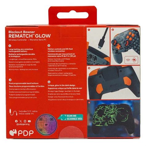 Pdp Rematch Glow Wireless Controller For Nintendo Switch Blackout