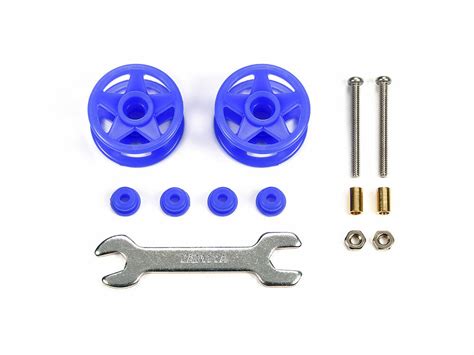 Tamiya Low Friction Plastic Double Rollers Blue 19mm 19mm 15532 Rzone