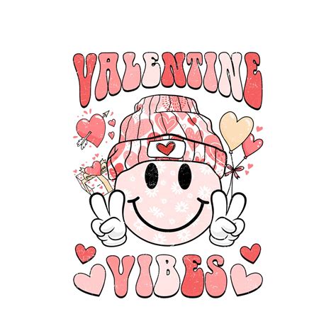 Valentine Vibes Png Valentines Day Png Smiley Face Png Retro