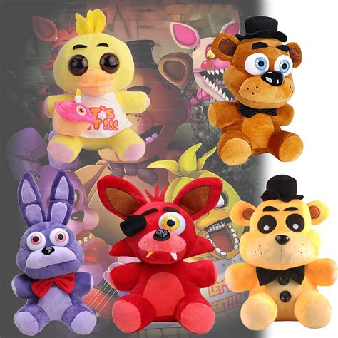 Tythghp 5pcs Fnaf Plushies 18cm7in Night Freddys Freddy Fazbear