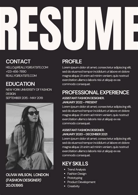 Grey And White Minimalist Fashion Designer Resume Templates By Canva